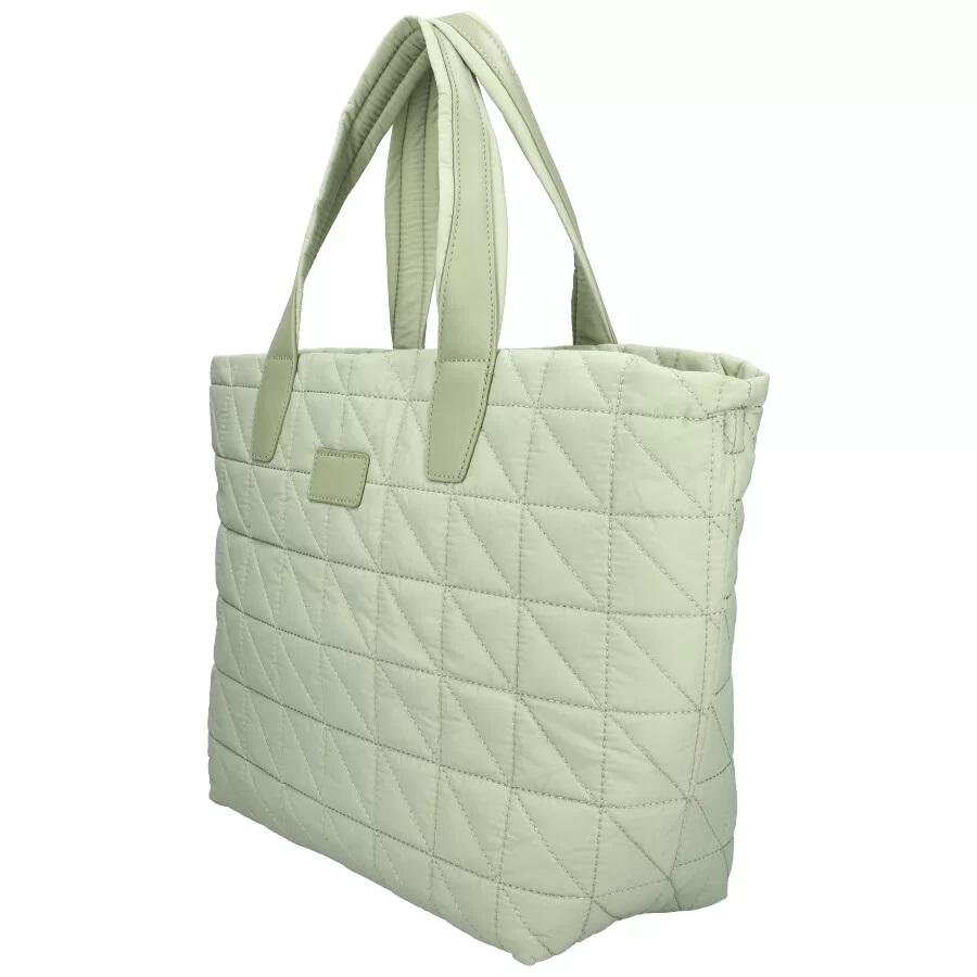 Shopper táska, kézitáska - Zöld, steppelt, puha - Pakkolj.hu